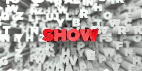 Show Red Text On Typography Background 3d Rendered Royalty Free Stock Image Stock
