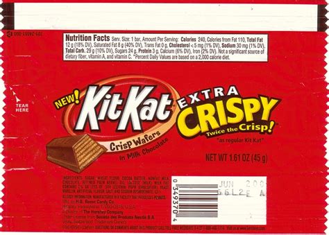 2008 Kit Kat Extra Crispy Candy Wrapper Archive 2008 Kit Kat Extra Crispy Candy Wrapper Archive