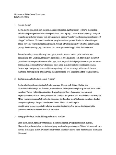 Muhammad Zidan Indra Kurniawan 13020222130078 Kofun Pdf