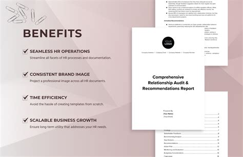 Comprehensive Relationship Audit Recommendations Report HR Template In Word PDF Google Docs