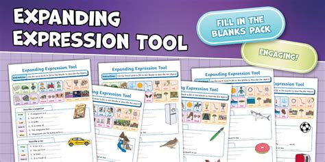 Expanding Expression Tool Fill In The Blanks Pack Twinkl