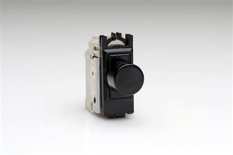 Varilight Black 2 Way Push On Off Rotary LED Dimmer 0 120W 1 10 LEDs 1 Grid Space Module