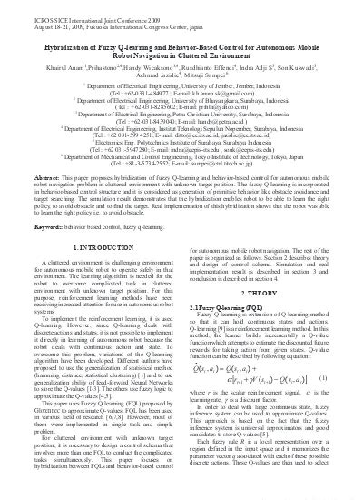 Hybridization Of Fuzzy Q Learning And Behavior Based Control For