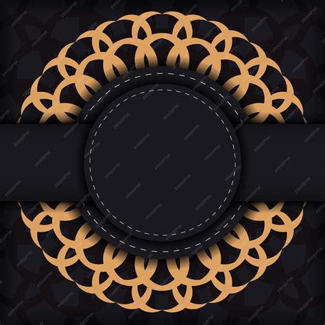 고급스러운 그리스 장식이 있는 검정색의 세련된 엽서 디자인 빈티지 패턴이 있는 벡터 초대 카드 프리미엄 벡터