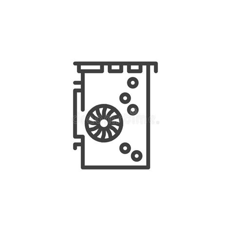 Gpu Card Line Icon Stock Illustration Illustration Of Video