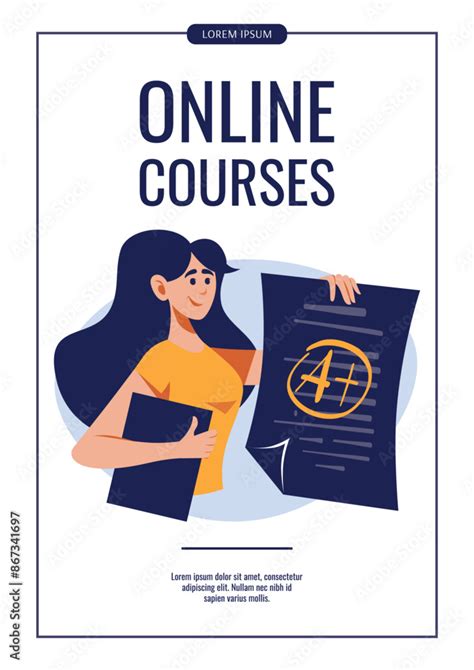 Flyer Design With Woman With Written Sheet With Great Grade Mark