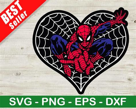 Spiderman Heart Svg Spiderman Svg Super Hero Svg Marvel Svg