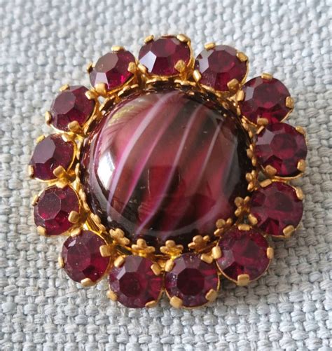 Vintage Ruby Red Pin Etsy