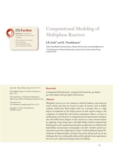 Computational Modeling Of Multiphase Reactors Pdf Chemical Reactor Chemical Reactions