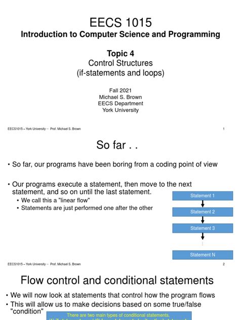 Eecs 1015 Introduction To Computer Science And Programming Topic 4