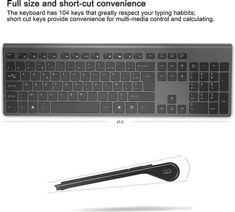 Joyaccess Rechargeable Wireless Keyboard And Mouse Combo Full Size