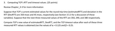 Solved Computing TCP S RTT And Timeout Values Chegg
