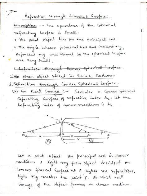 Refraction Through Spherical Surface Pdf