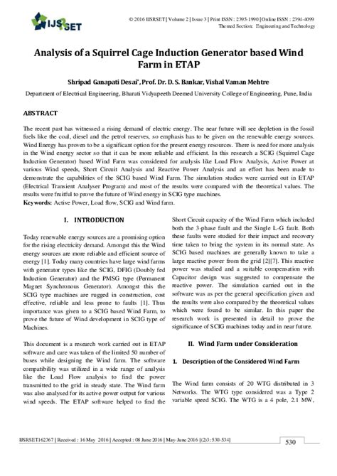 Pdf Analysis Of A Squirrel Cage Induction Generator Based Wind Farm