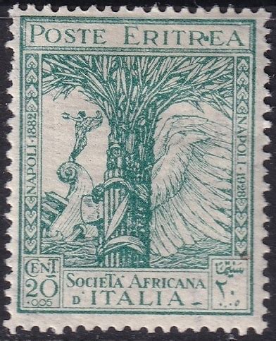 Eritrea 1928 Sc B21 Var MH Dot In Eritrea Variety Africa Eritrea Semi Postal Stamp
