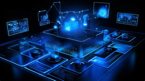 Blue Technology Photosensitive Chip Background Blue Sense Of Technology Chip Background Image