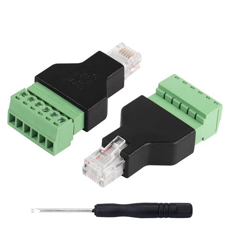 Sinloon Rj12 Male Plug To 6 Pin Screw Terminal Block Connector Rj12 Adapter