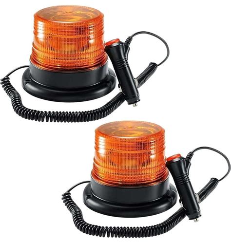 Led 스트로브 조명 12v80 앰버 경고등 트럭 차량용 자석이 있는 비상 플래시 신호등 티몬