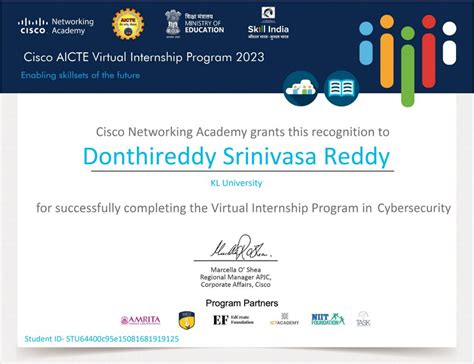 Completed Cybersecurity Virtual Internship Donthireddy Srinivasa Reddy Posted On The Topic
