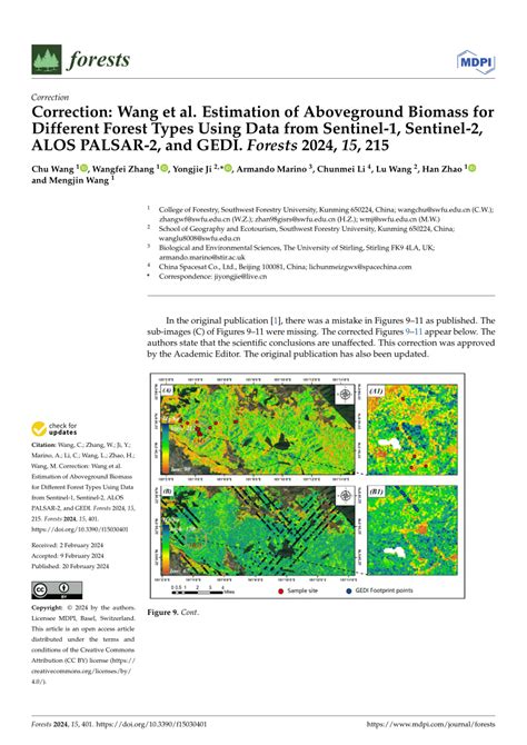 Pdf Correction Wang Et Al Estimation Of Aboveground Biomass For Different Forest Types Using