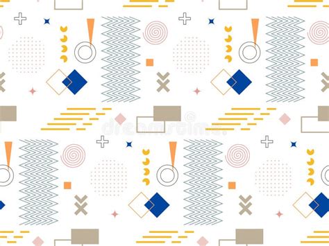 Modern Vector Abstract Geometric Seamless Pattern In Swatches Background With Different Shapes