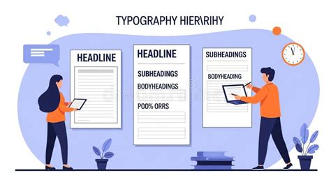 Typography Hierarchy Illustration Headline Subheadings And Body Text