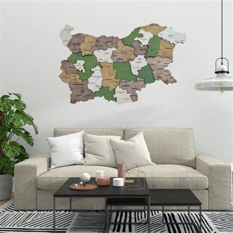 3d дървена карта на България