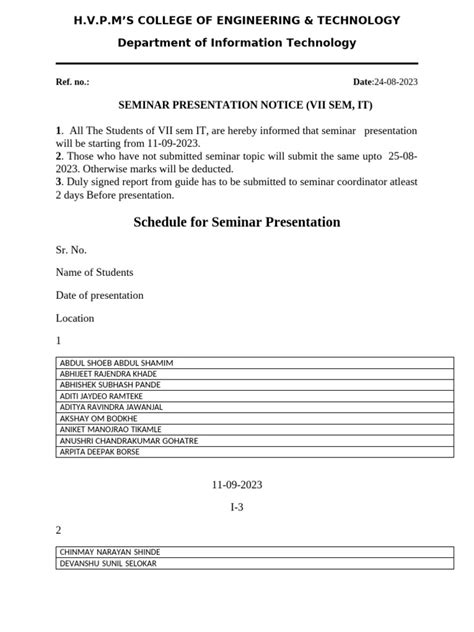 Seminar Presentation Notice Pdf