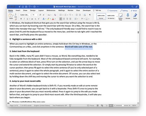 Microsoft Word Shortcuts And Tips