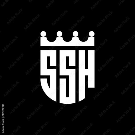 Ssh Letter Logo Design With Black Background In Illustrator Vector Logo Modern Alphabet Font