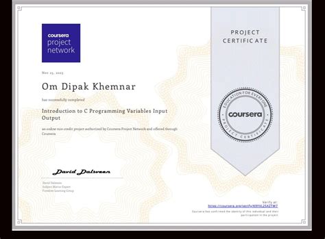 Om Khemnar On Linkedin Programming Cprogramming Courseracertification Careerdevelopment