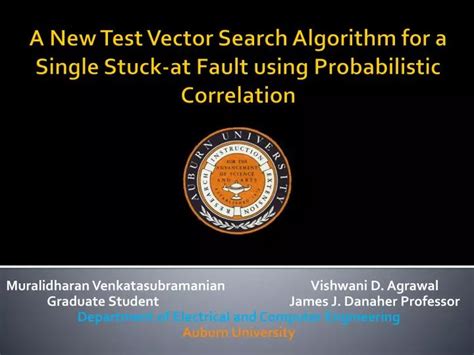 ppt a new test vector search algorithm for a single stuck at fault
