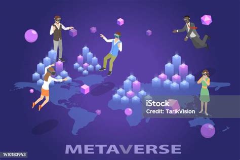 3d 아이소메트릭 플랫 벡터 메타버스 디지털 세계의 개념적 일러스트 레이 션 메타버스에 대한 스톡 벡터 아트 및 기타 이미지 메타버스 대체 불가 토큰 가상현실
