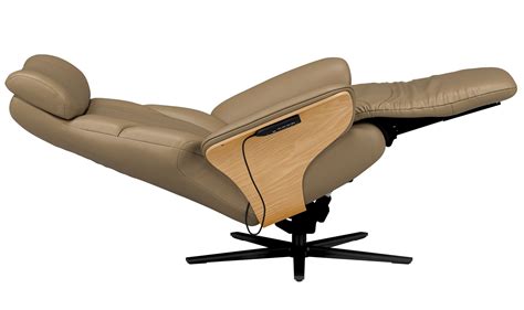 Ekornes Stressless Adam Wood Leather Zero Gravity Swivel Power Recliner