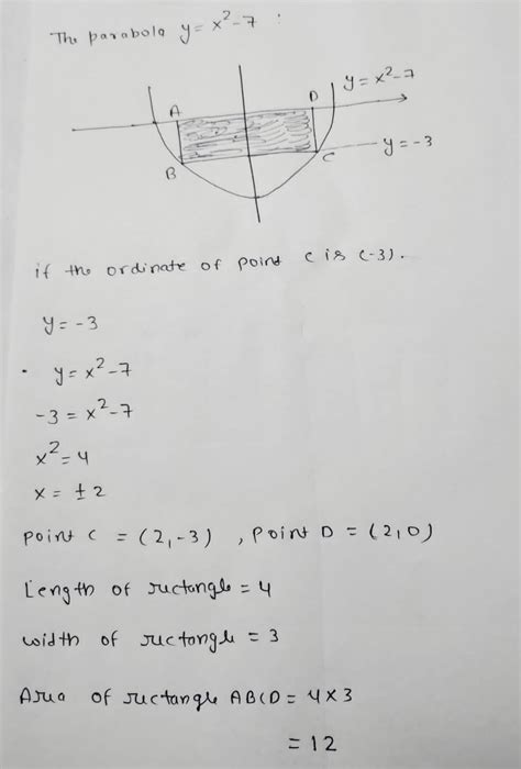 [solved] The Parabola Y X2 7 With Its Apex On The Y Axis Is Drawn