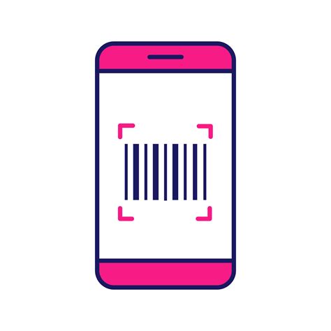 Barcode Scanning App Color Icon Smartphone Reading Linear Barcode One Dimensional Code Scanner
