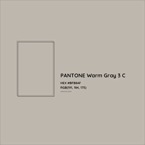 Pantone Warm Gray 3 C Complementary Or Opposite Color Name And Code Bfb8af