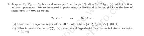 2 suppose x1 x2 … xn is a random sample from the pdf