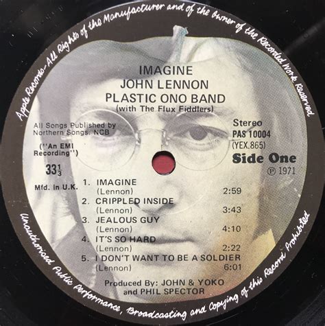 Nostalgipalatset Beatles John Lennon Imagine Uk Orig Lp 1971 Mispressed Cover
