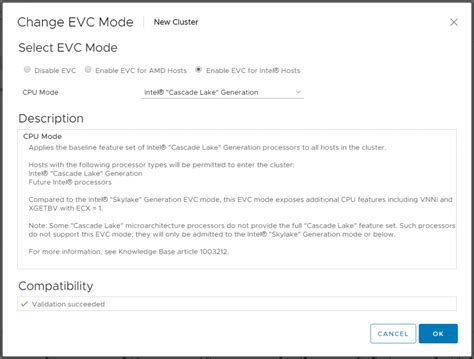 VMware VSphere Introduces Cascade Lake EVC Mode Virten Net