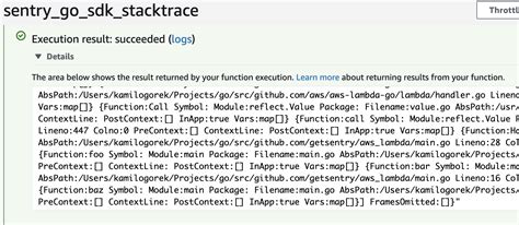 Stacktraces Are Empty In Aws Lambda · Issue 12 · Getsentrysentry Go