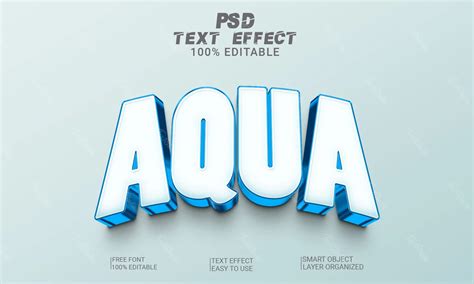 Aqua Arched 3d Font Style Effect Free Photoshop Psd File