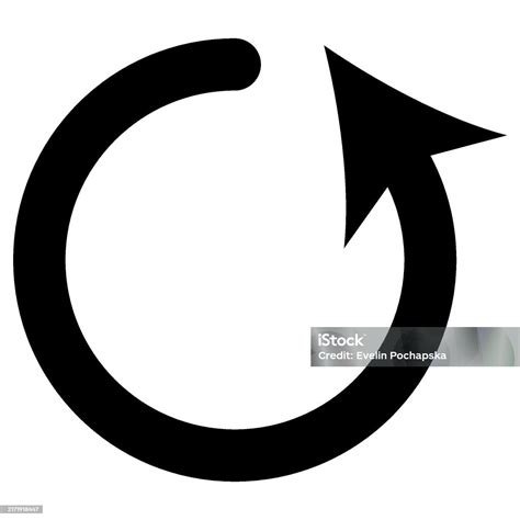 Vector Square Icon On Black With Sign Reboot Stock Illustration Download Image Now