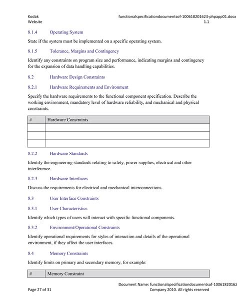 Functional Specification Documents Of Docx Operating Systems