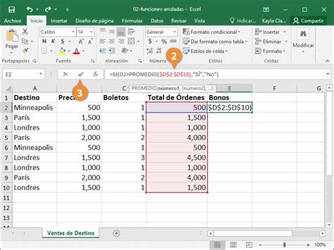 Funciones Anidadas Customguide