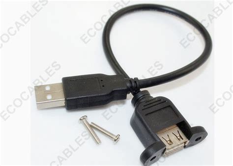 Double Side Data Usb Extension Cable Usb Am To Af Panel Mount Cable With Screw