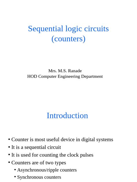Chap 4 Sequential Logic Circuits Counters Pdf Electronics