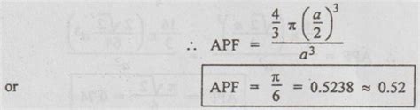 Atomic Packing Factor Apf Definition Formula Calculation Crystal Physics