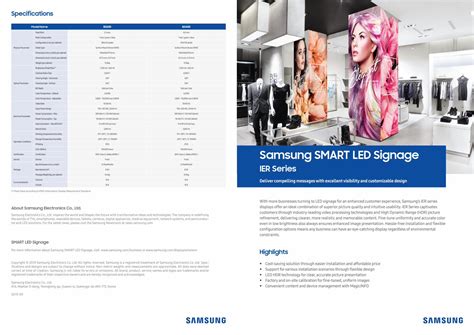 pdf samsung smart led signage · key features fine tuned uniformity