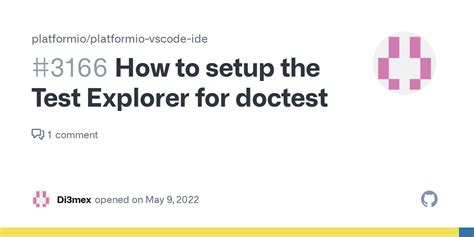 How To Setup The Test Explorer For Doctest · Issue 3166 · Platformio